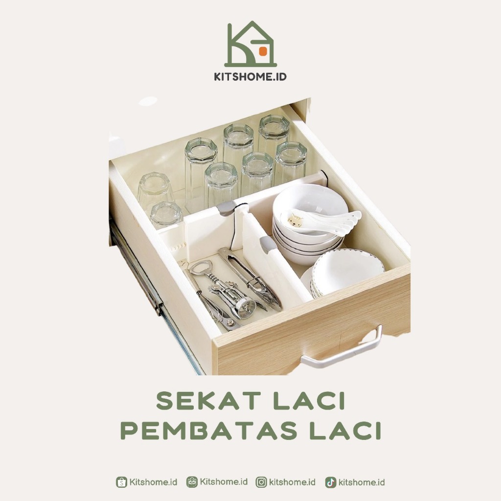 Jual Sekat Laci Sekat Lemari Sekat Fleksibel Pembatas Laci Rak ...