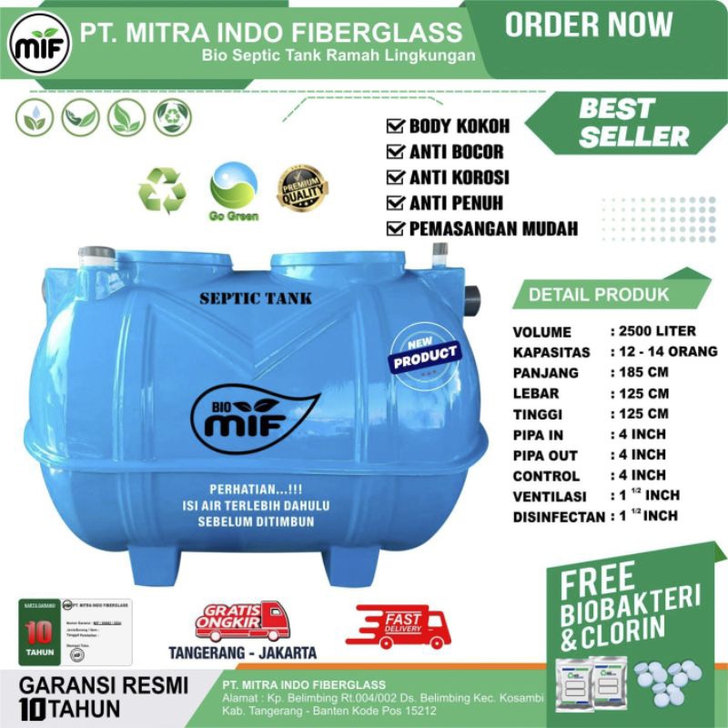 Jual septic tank 2500 Liter.Biotech,Biofil,Biotank,Biofilter,Bioboss ...