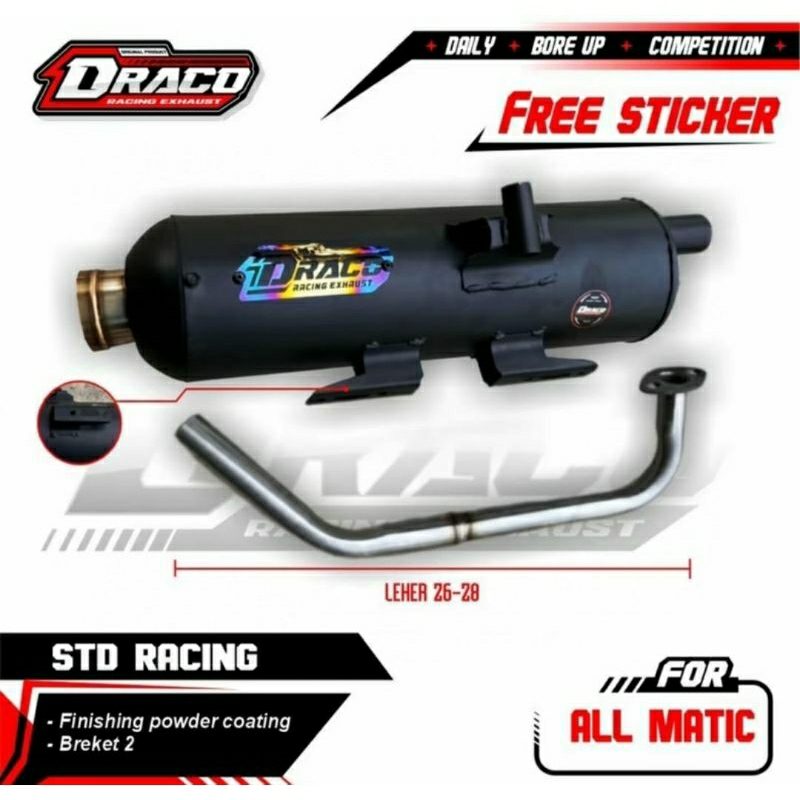 Jual Knalpot standar racing DRACO Original moncong Shijiro Vario beat ...