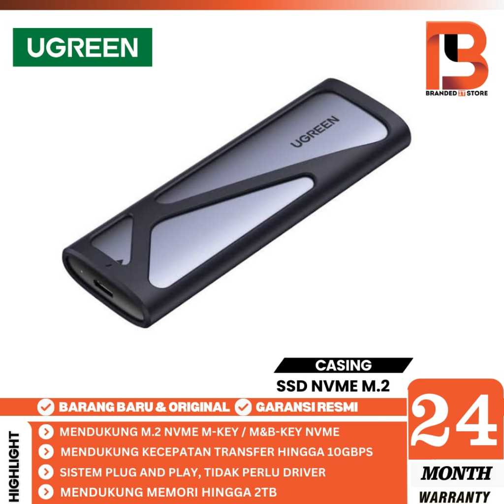 Jual UGREEN Casing SSD NVME M.2 2230/2242/2260/2280 Enclosure | Shopee ...