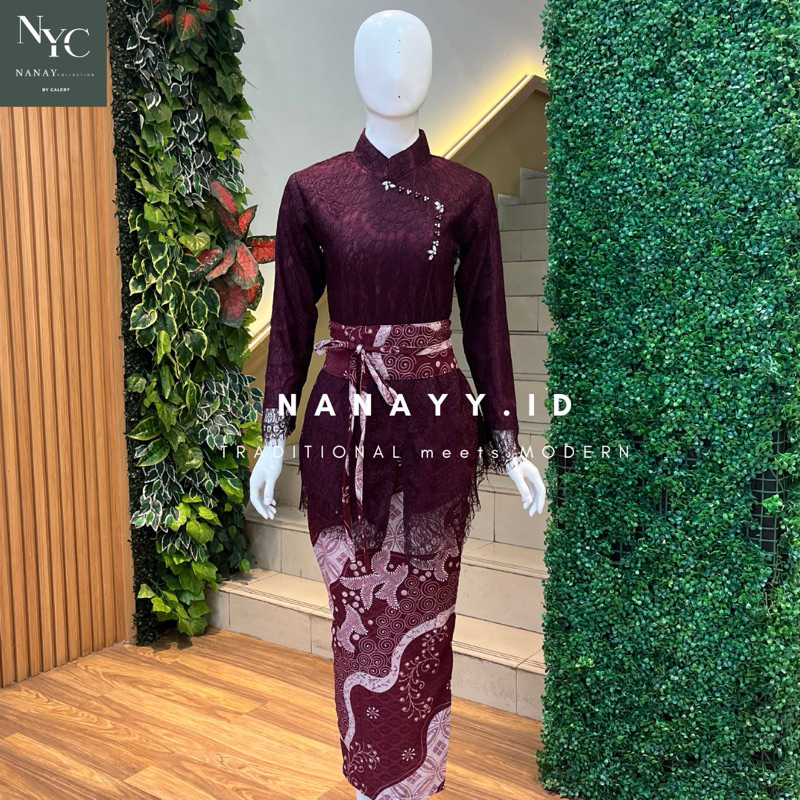 Jual [[FULL SET]] KEBAYA JANGGAN DGN ROK SPAN BAHAN DOBBY (FREE BELT ...