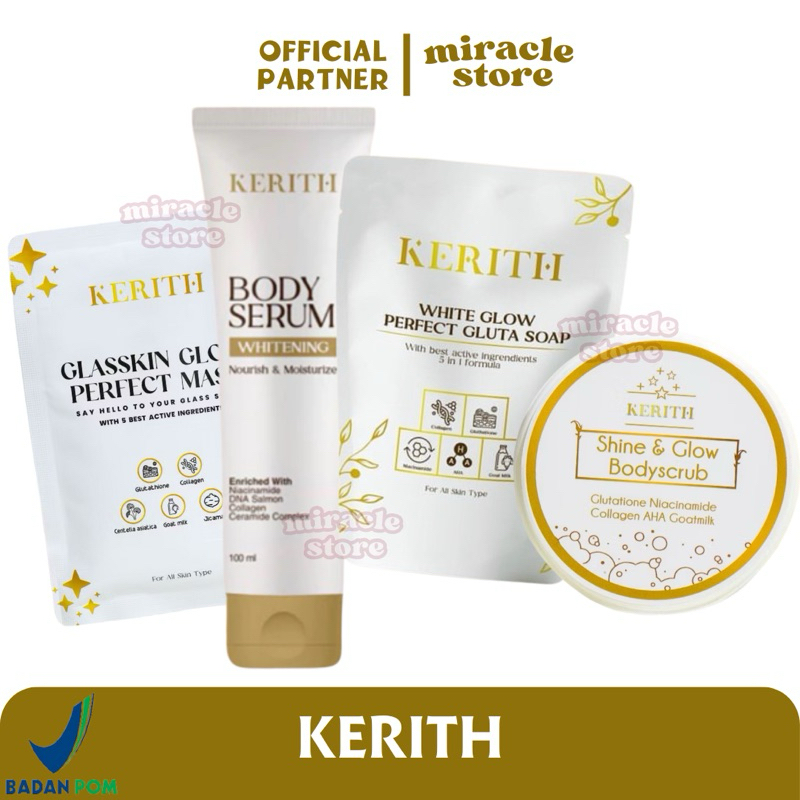 Jual [MIRACLE STORE] KERITH WHITE GLOW PERFECT GLUTA SOAP LOTION BODY ...