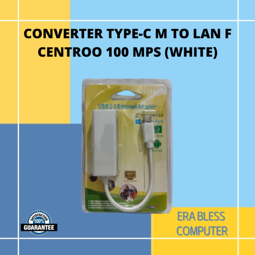 Jual LAN2C | Converter Type-C M to LAN F CENTROO 100 MPS (White ...