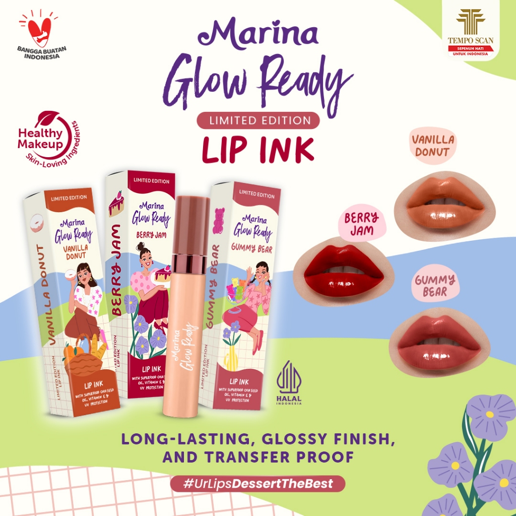 Jual Marina Glow Ready Limited Edition Lip Ink 4ml - Exp Date : 02.2027 ...