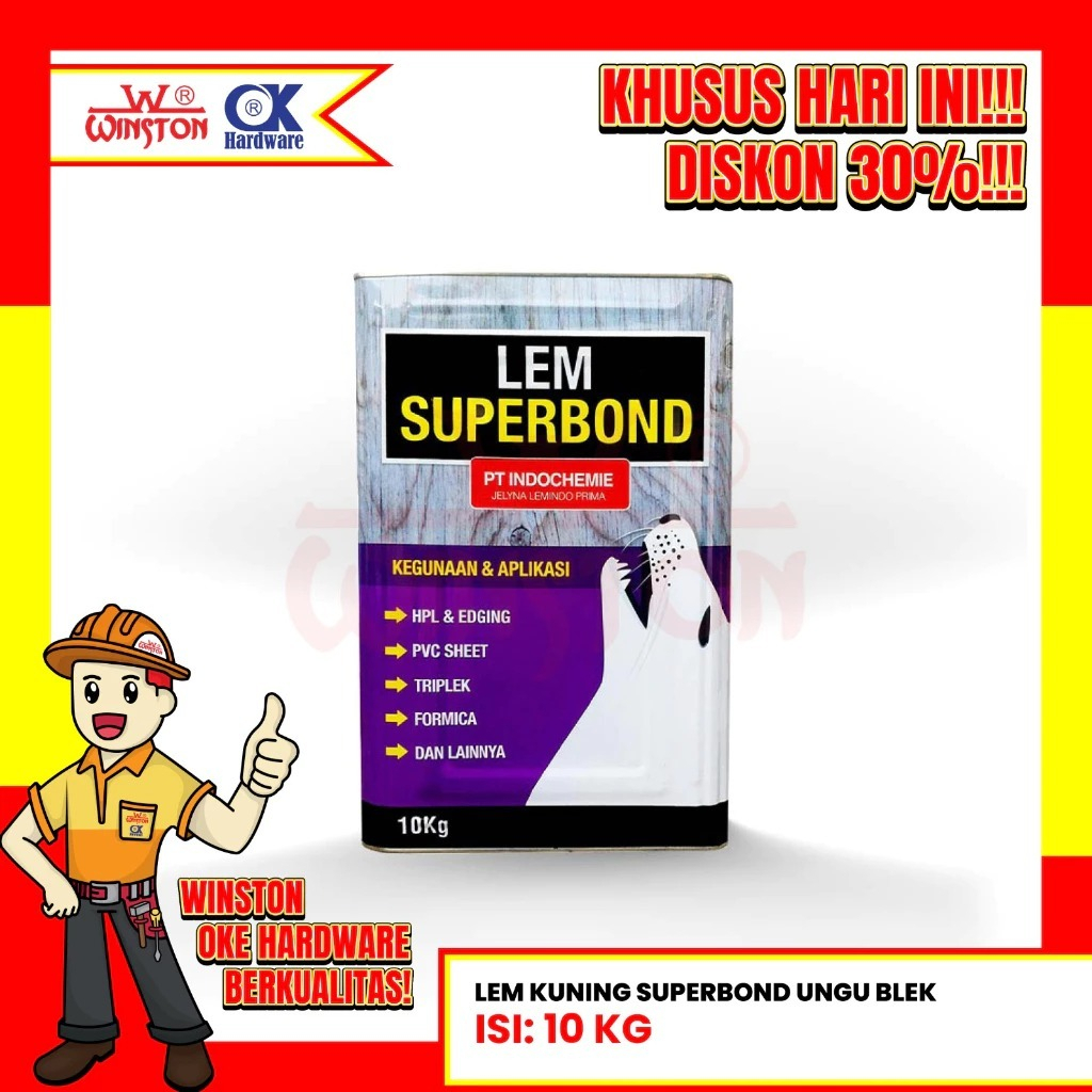 Jual Terbaru Lem Superbond / 10 Kg Lem Kuning Hpl Tacosheet Kayu Busa ...