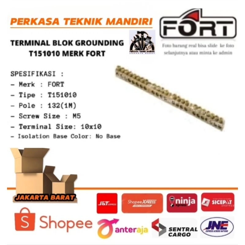 Jual TERMINAL BLOCK GROUNDING T151010 132 (1M) POLE GROUNDING NO BASE ...
