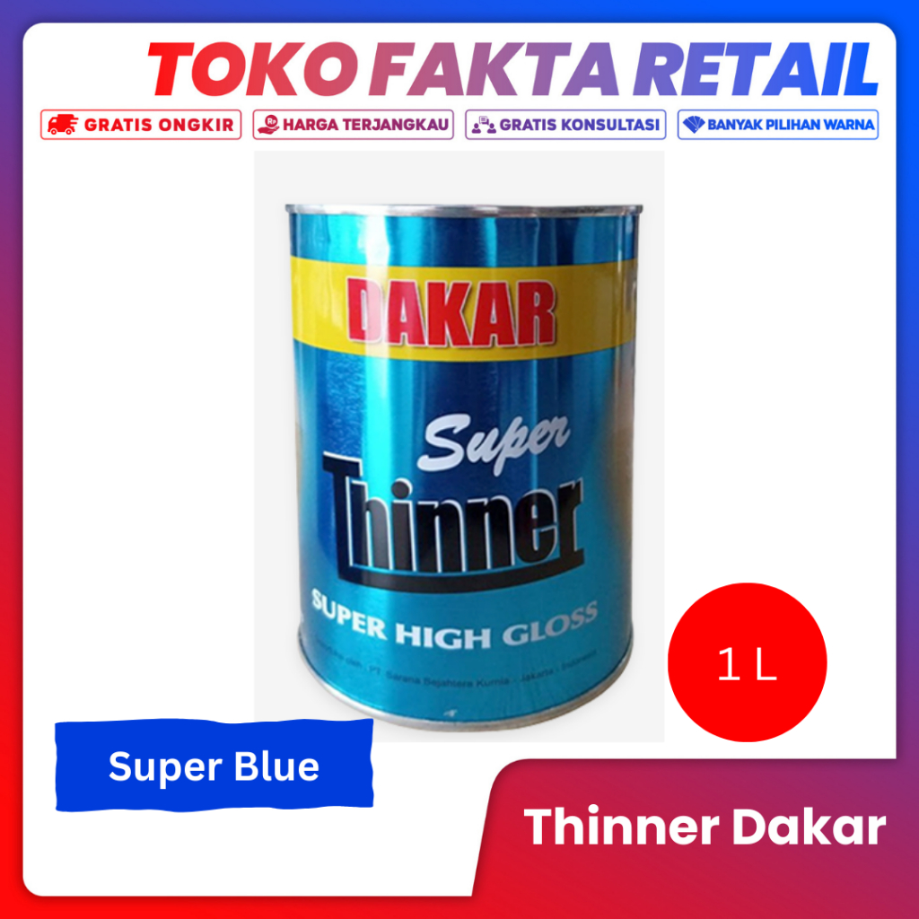 Jual Thinner Dakar Super Biru 1 Liter dan 5 Liter Tiner untuk Cat ...