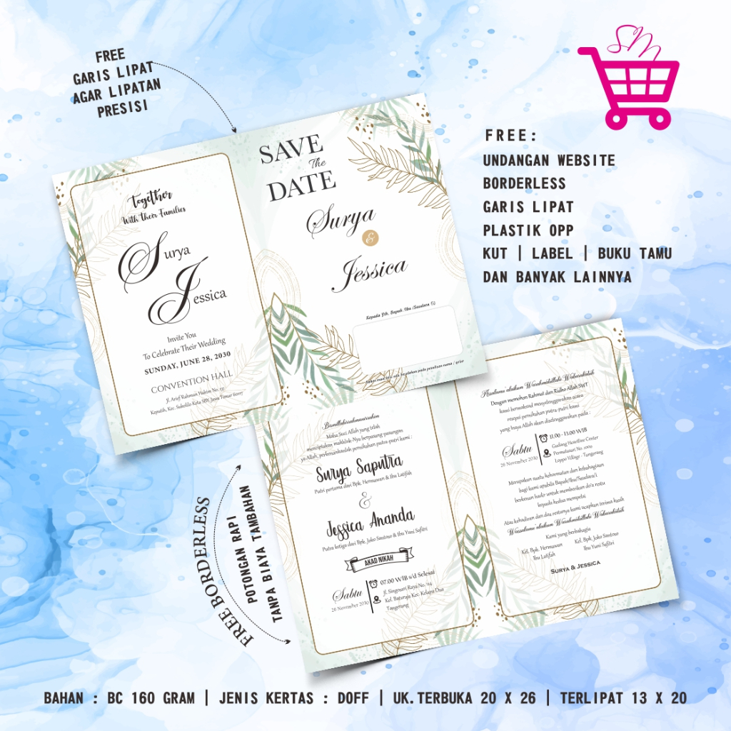 Jual Undangan Soft Cover | Undangan Lipat Dua | Undangan Nikah | Kode ...