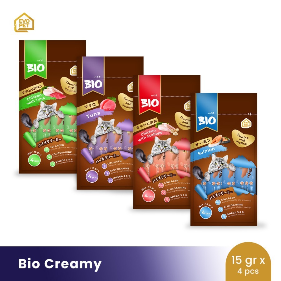 Jual Snack Kucing Bio Creamy Treats 60g All varian Cemilan Kucing ...