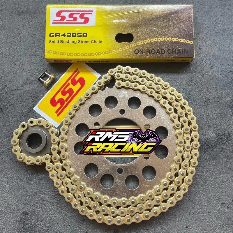 Jual Gear Set Gir Set SSS ORIGINAL 428 Yamaha Scorpio - ScorpioZ Rantai Gold SSS 428SB 130L ...