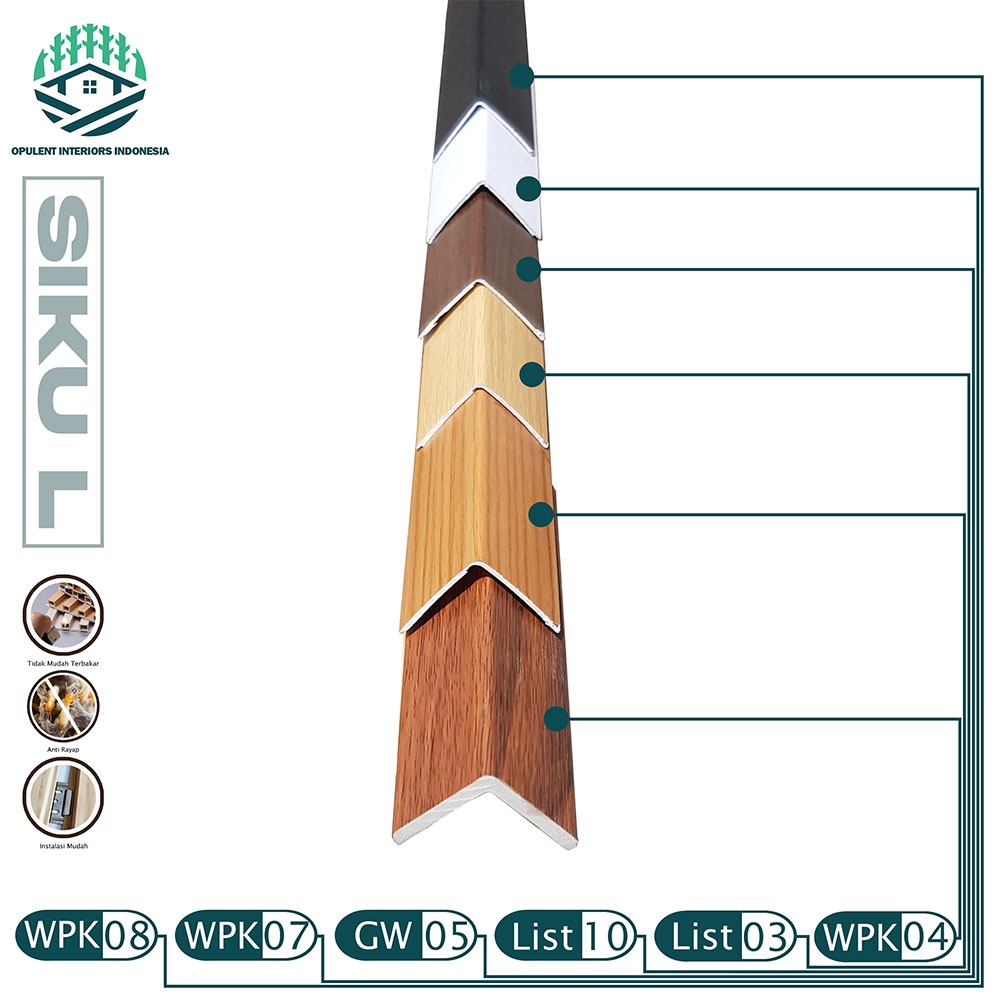 Jual LIST SUDUT SIKU L WPC/ LIST PENUTUP WPC PER BATANG LIS WALL PANEL ...