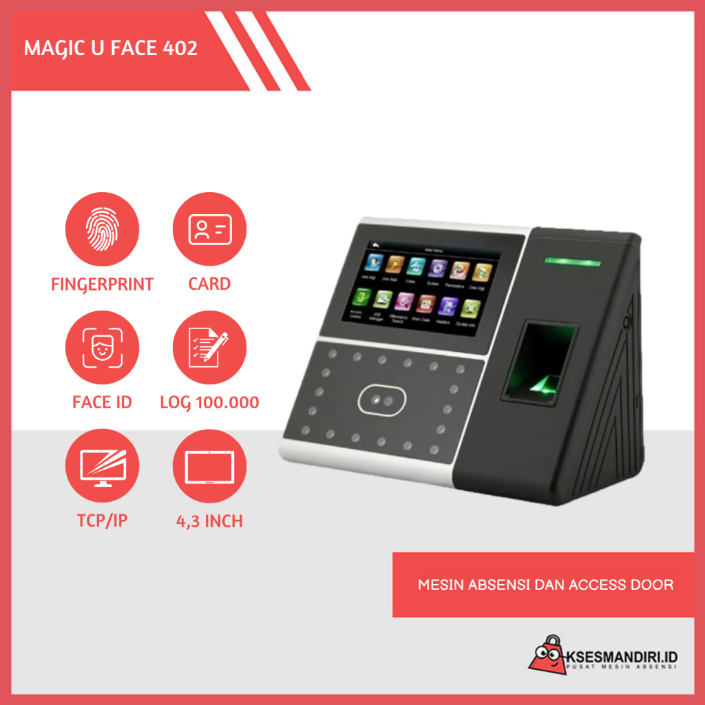 Jual Fingerprint Mesin Absensi dan Access Door ZKTeco UFace402 | Shopee ...