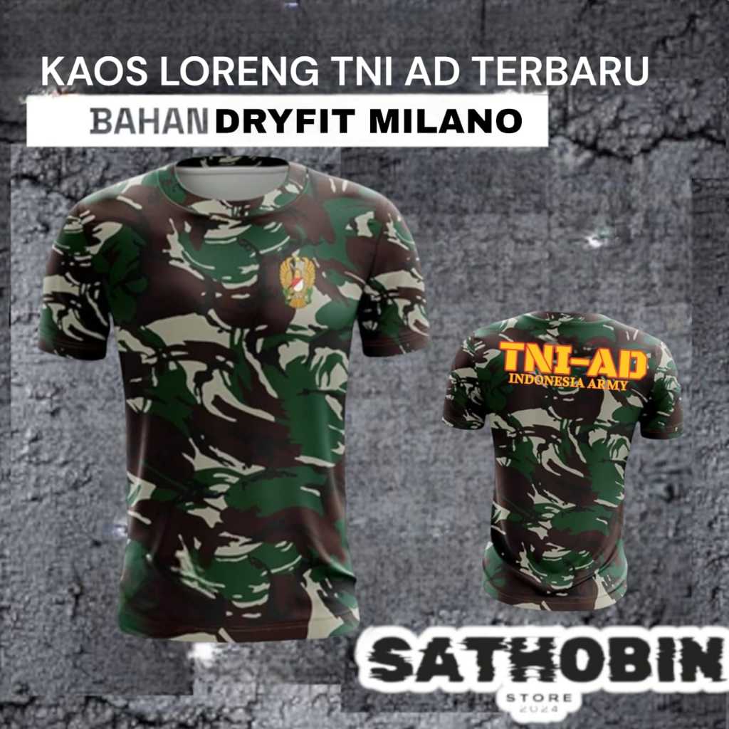 Jual Kaos Loreng TNI -AD Terbaru /Kaos loreng malvinas /bahan dryfit milano | Shopee Indonesia