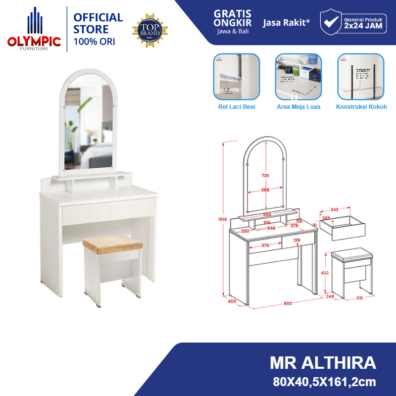 Jual Olympic MR ALTHIRA / Meja Rias Modern Minimalis | Shopee Indonesia
