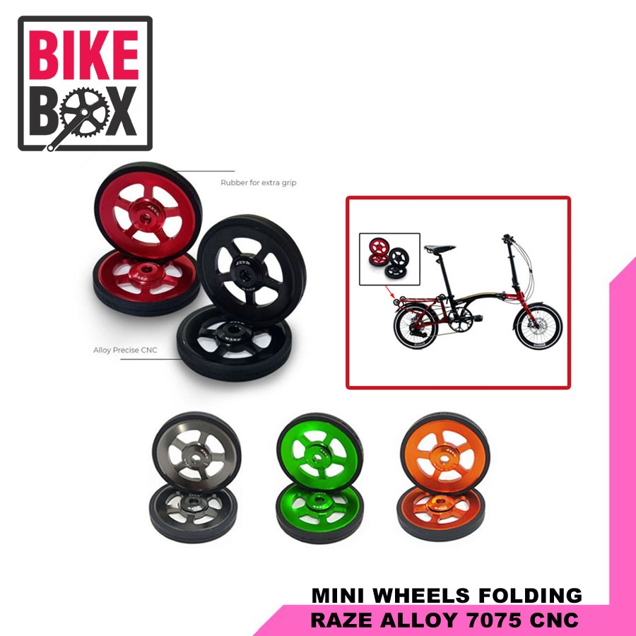Jual RAZE MINI WHEELS - EASY WHEEL ROLLER RODA KECIL ALLOY CNC FOLDING ...