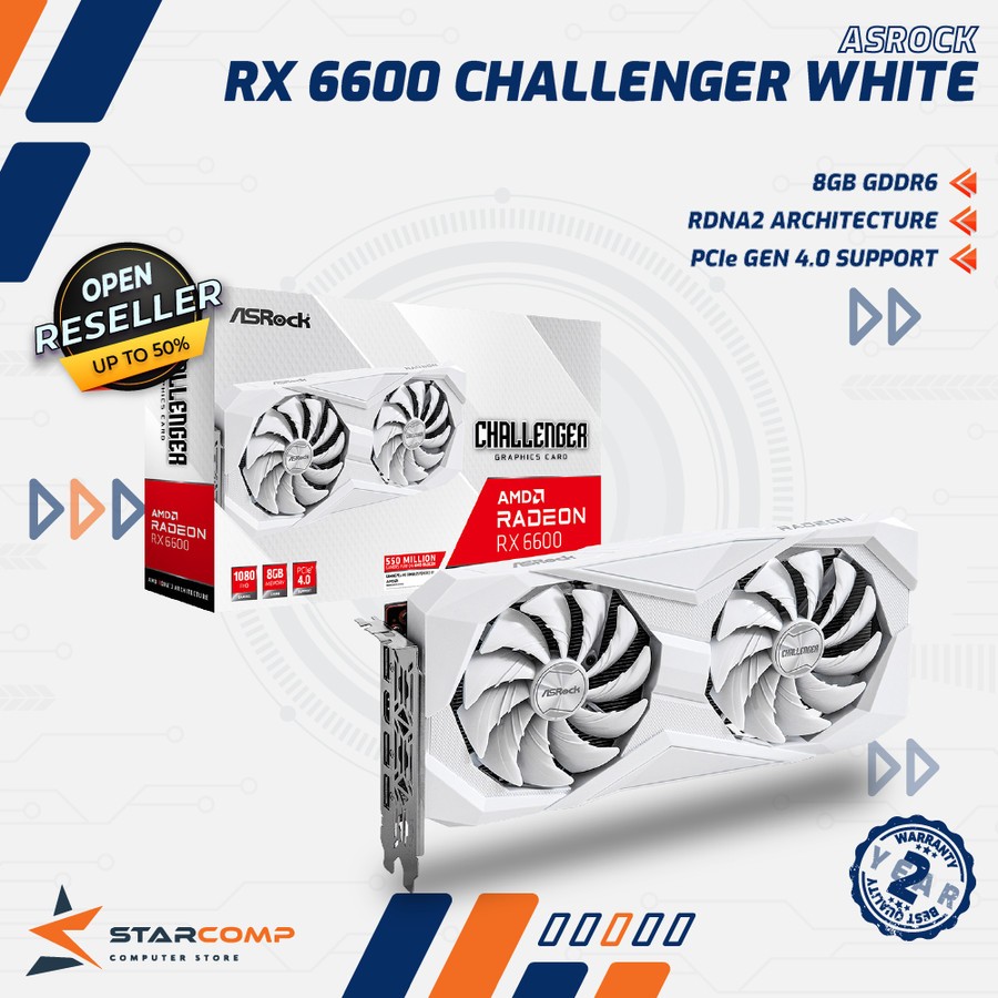 Jual ASRock Radeon RX 6600 Challenger White 8GB GDDR6 VGA RX 6600 ...