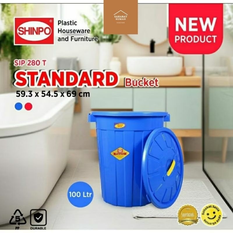 Jual Ember Air Besar 50 - 120 Lt Dengan Tutup Merk Shinpo | Shopee ...
