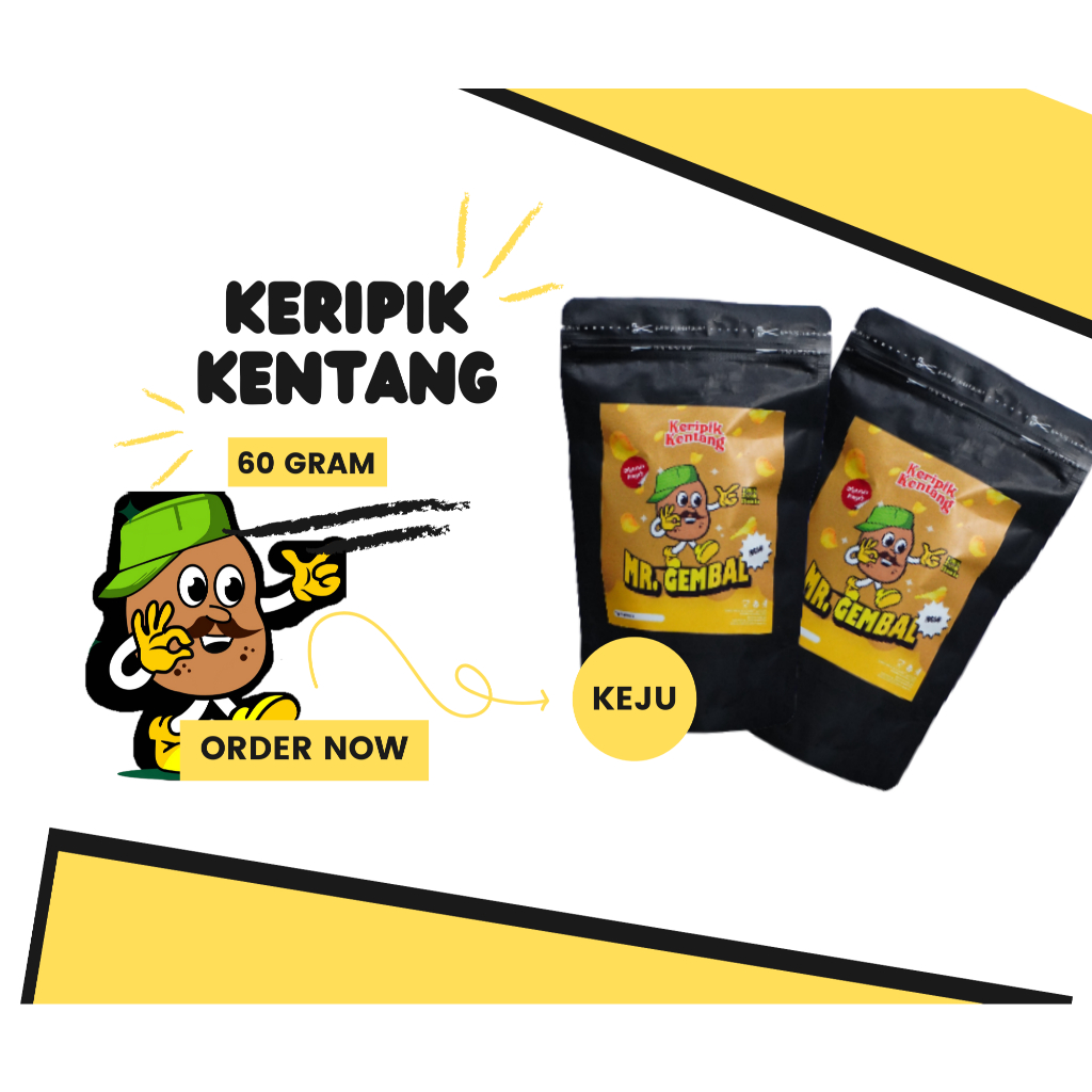 Jual Keripik Kentang keju 60g Mr. Gembal Camilan Sehat dan Lezat ...