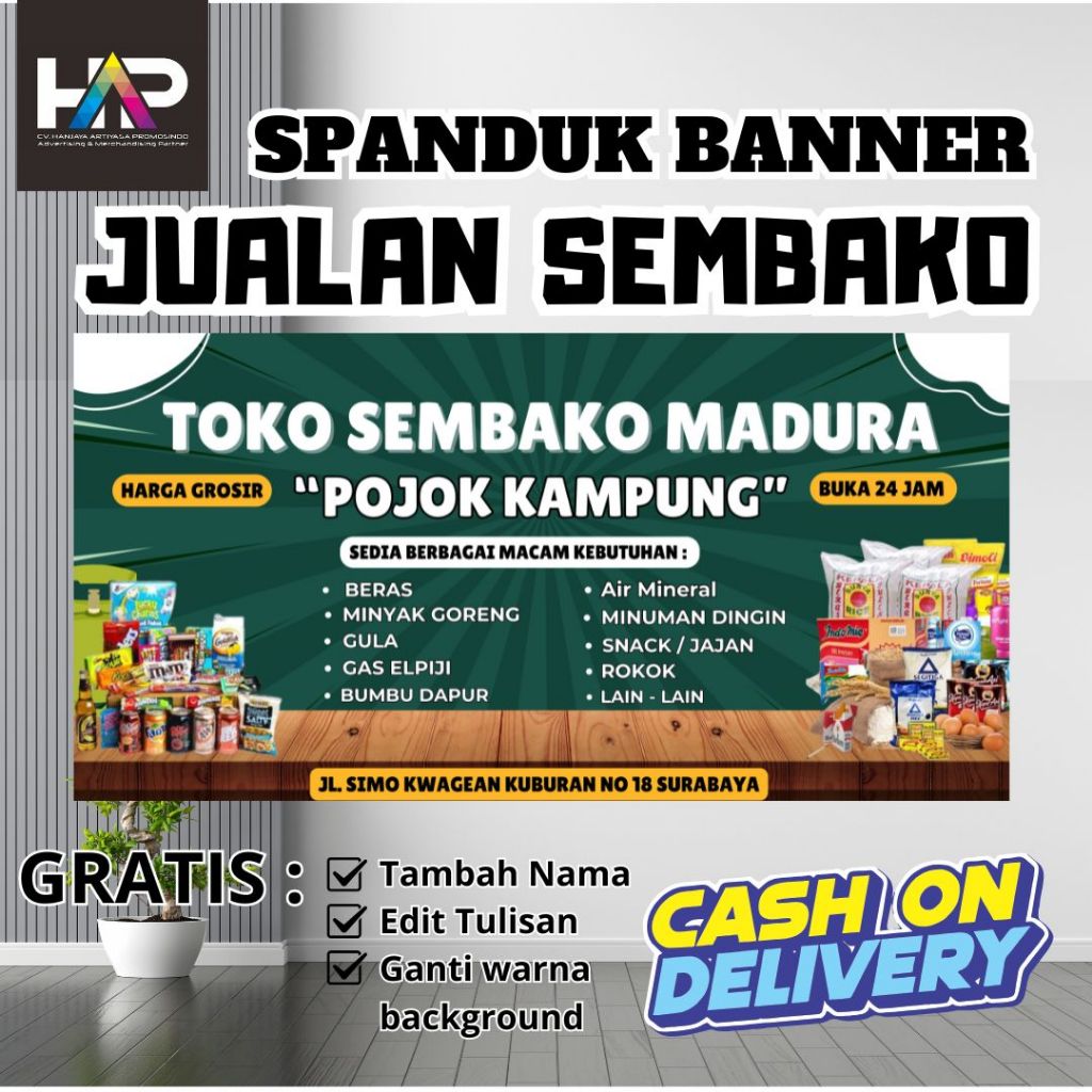 Jual SPANDUK BANNER JUALAN WARUNG SEMBAKO | Shopee Indonesia