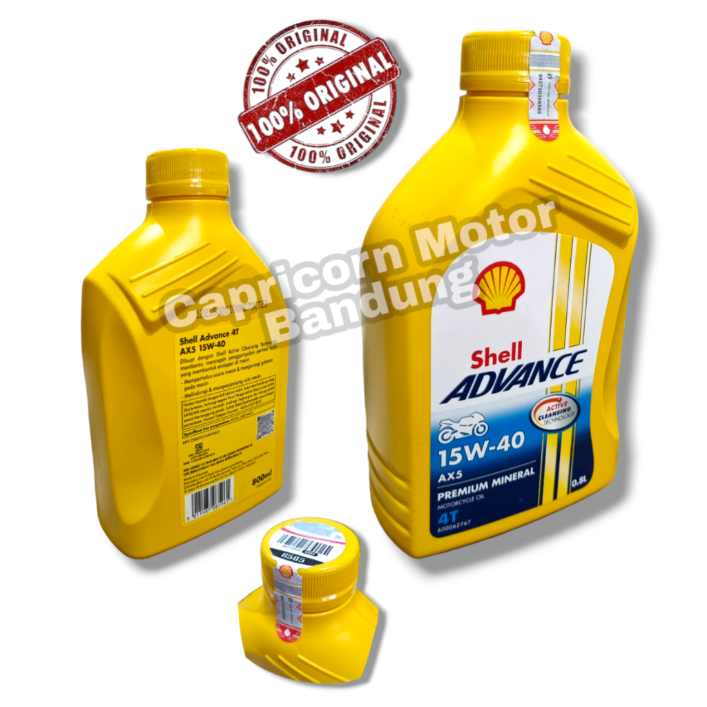 Jual SHELL ADVANCE 4T AX5 SAE 15W 40 API SL JASO MA2 AX 5 Oli Mesin ...