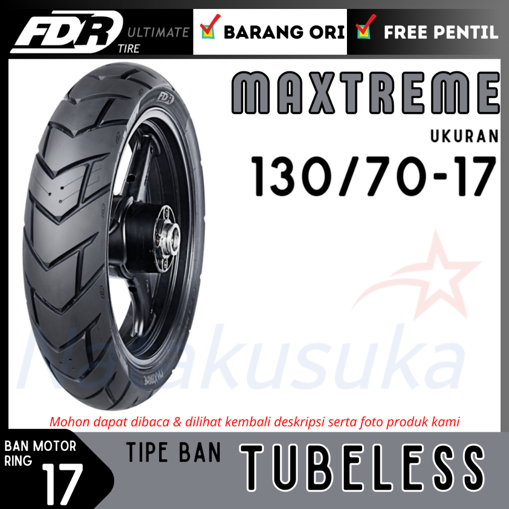 Jual Ban Motor FDR Maxtreme 130/70-17 Tubeless (TL) Motor Bebek ...