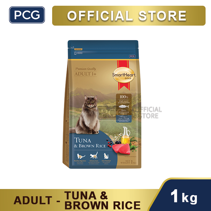 Jual SMARTHEART GOLD DRY CAT FOOD - TUNA AND BROWN RICE 1KG | Shopee ...