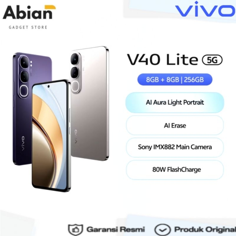 Jual VIVO V40 LITE 5G {8GB/256GB} {12GB/512GB} GARANSI RESMI VIVO | Shopee Indonesia