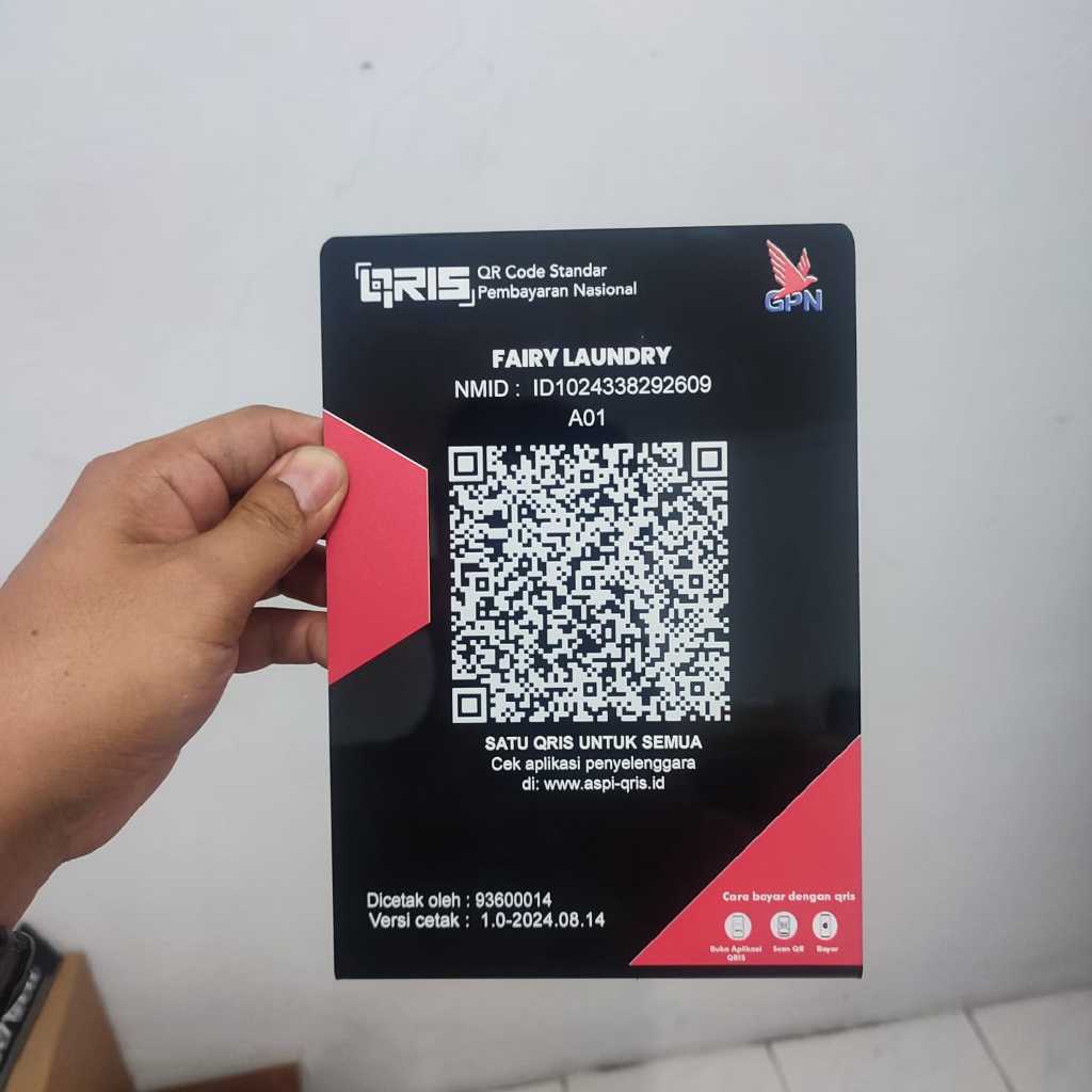Jual CUSTOM QRIS DI AKRILIK MURAH UKURAN A5 DAN A6 BACKGROUND HITAM ...
