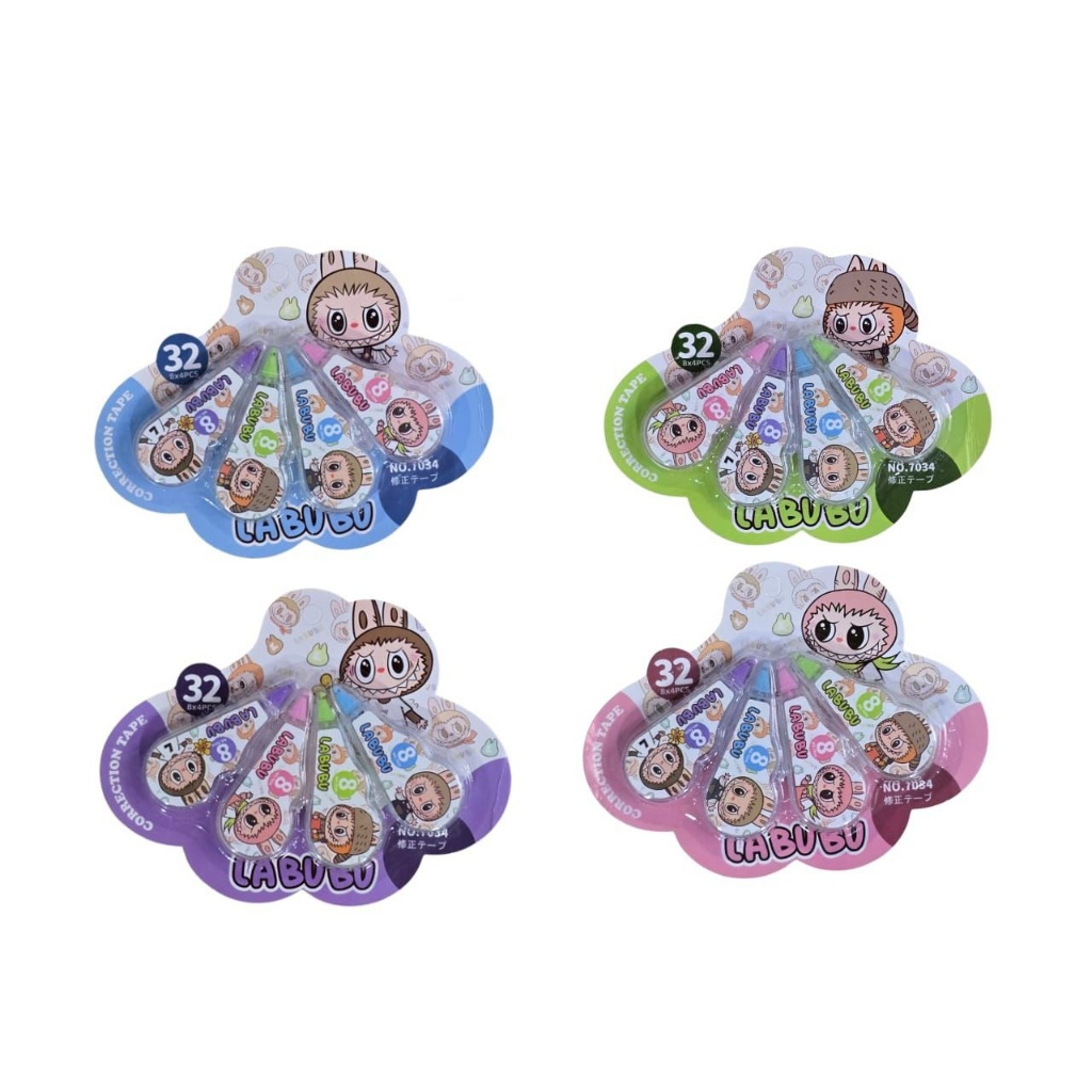 Jual LABUBU correction tape 7034 (harga untuk 4pcs) | Shopee Indonesia