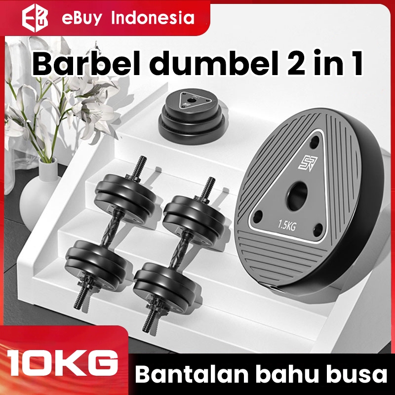Jual 10KG dumbbell set peralatan kebugaran barbell set dumbbell barbell dua dalam satu | Shopee ...