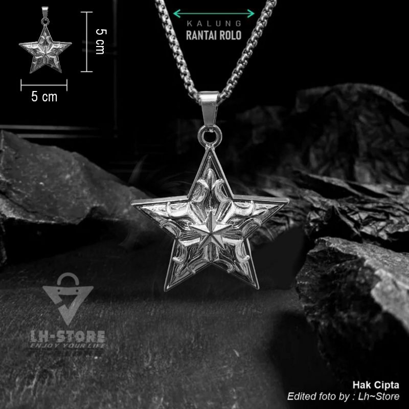 Jual BINTANG SILVER KALUNG TITANIUM DISTRO GAYA VINTAGE UNISEX | Shopee ...