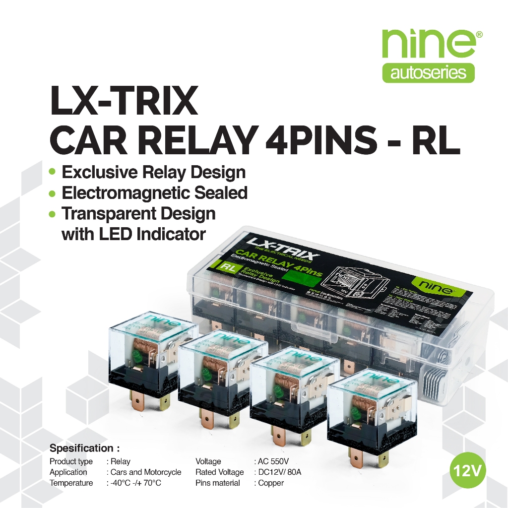 Jual LX-TRIX Relay 4 Pins 12V 80A Lampu Klakson RL - NINE AUTOSERIES ...