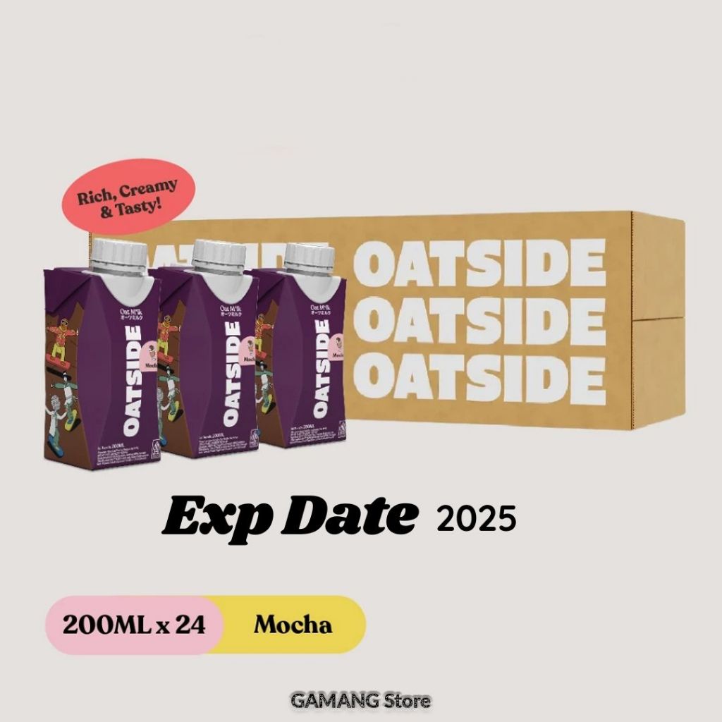 Jual OATSIDE Mini Cap Oat Milk Mocha 200ml (24 pcs) (Kemasan Tutup ...