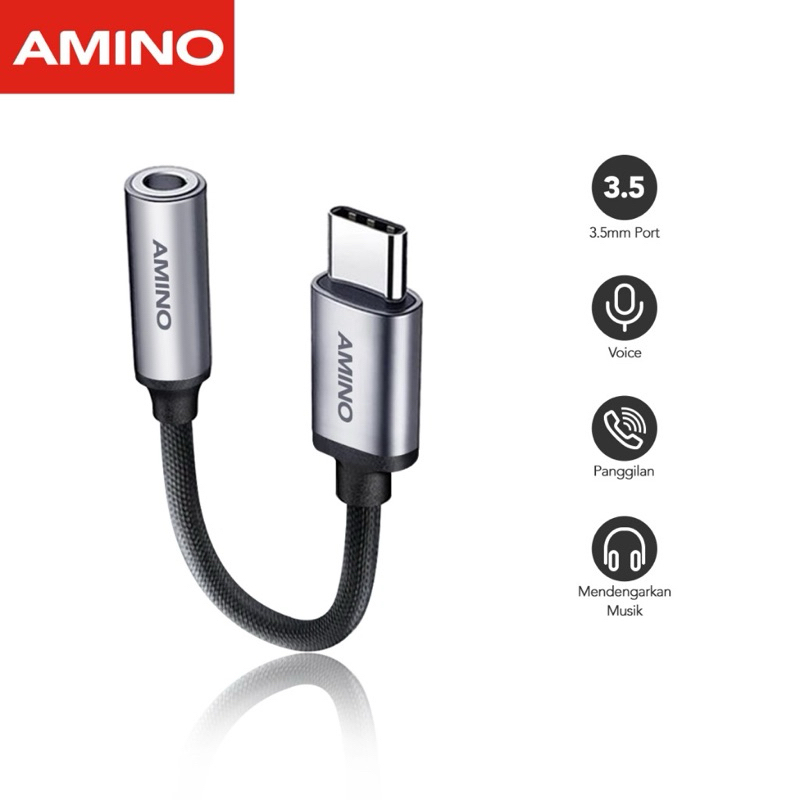 Jual AMINO Adapter Usb C to Audio Male / Type C to Aux 3.5 mm Converter ...