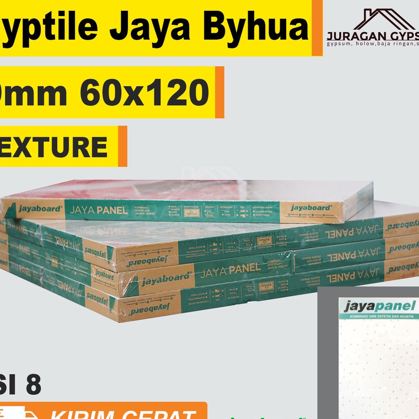 Jual KI3 Gyptile Jaya byhua 9mm 6 x 12 texture giptel bihua jayaboard ...