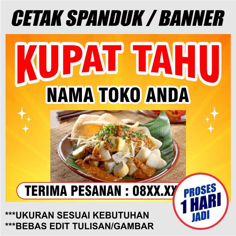 Jual spanduk banner kupat tahu cetak benner kupat tahu custom | Shopee Indonesia