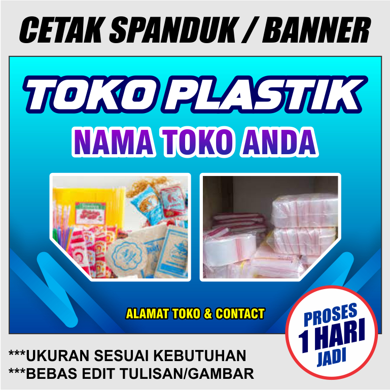 Jual spanduk banner toko plastik cetak benner toko plastik custom ...
