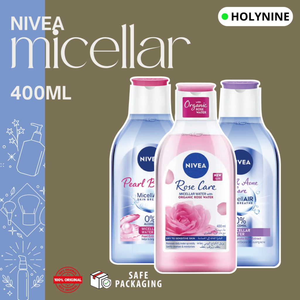 Jual HOLYNINE | Nivea Micellar Water 400ml | Oil & Acne Care | Pearl ...