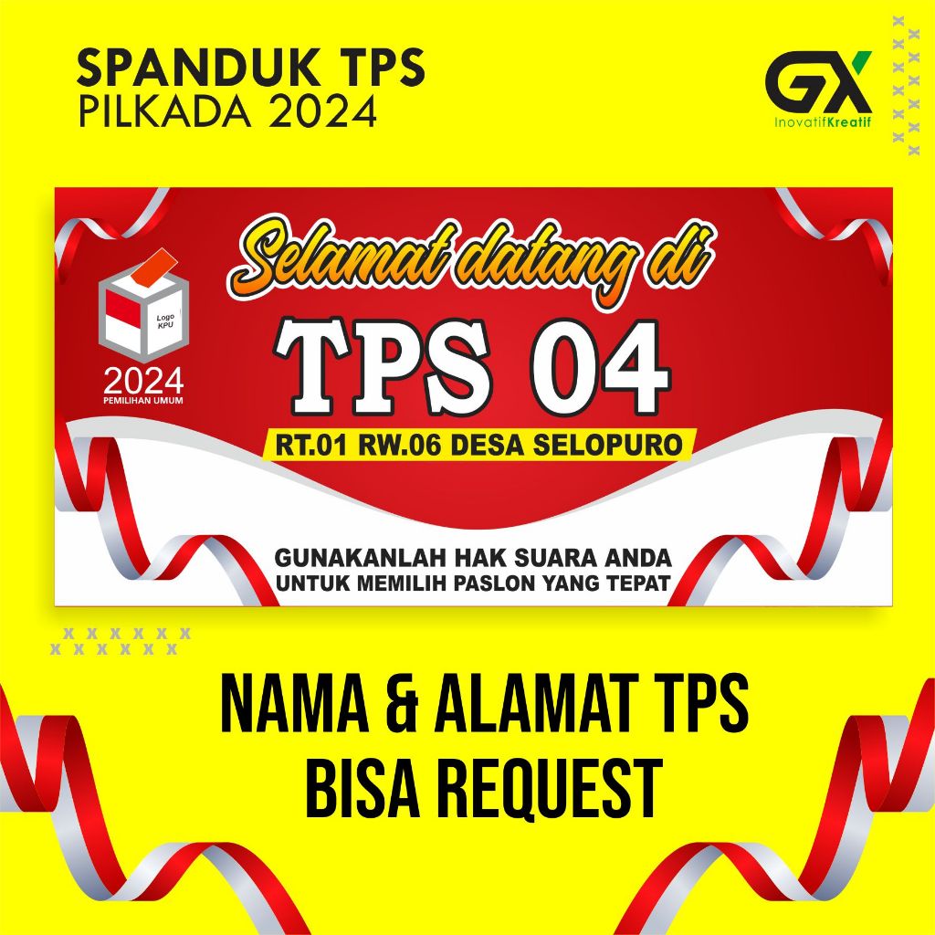 Jual Spanduk TPS - Banner selamat datang di TPS - Pilkada 2024 | Shopee ...