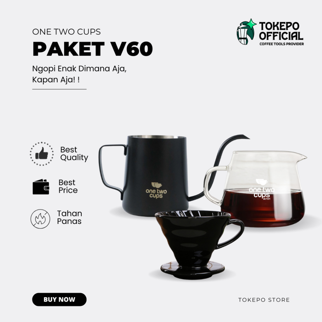 Jual Paket Alat Kopi V60 Ceramic Dripper Home Brew (V60, Server, Teko ...