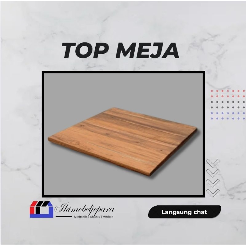 Jual Top meja kayu jati top meja lingkar top meja kotak papan meja ...