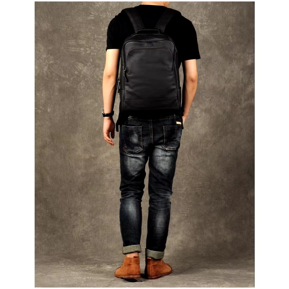 Jual Tas Ransel Pria kulit asli Garut - tas ransel hitam kulit asli ...