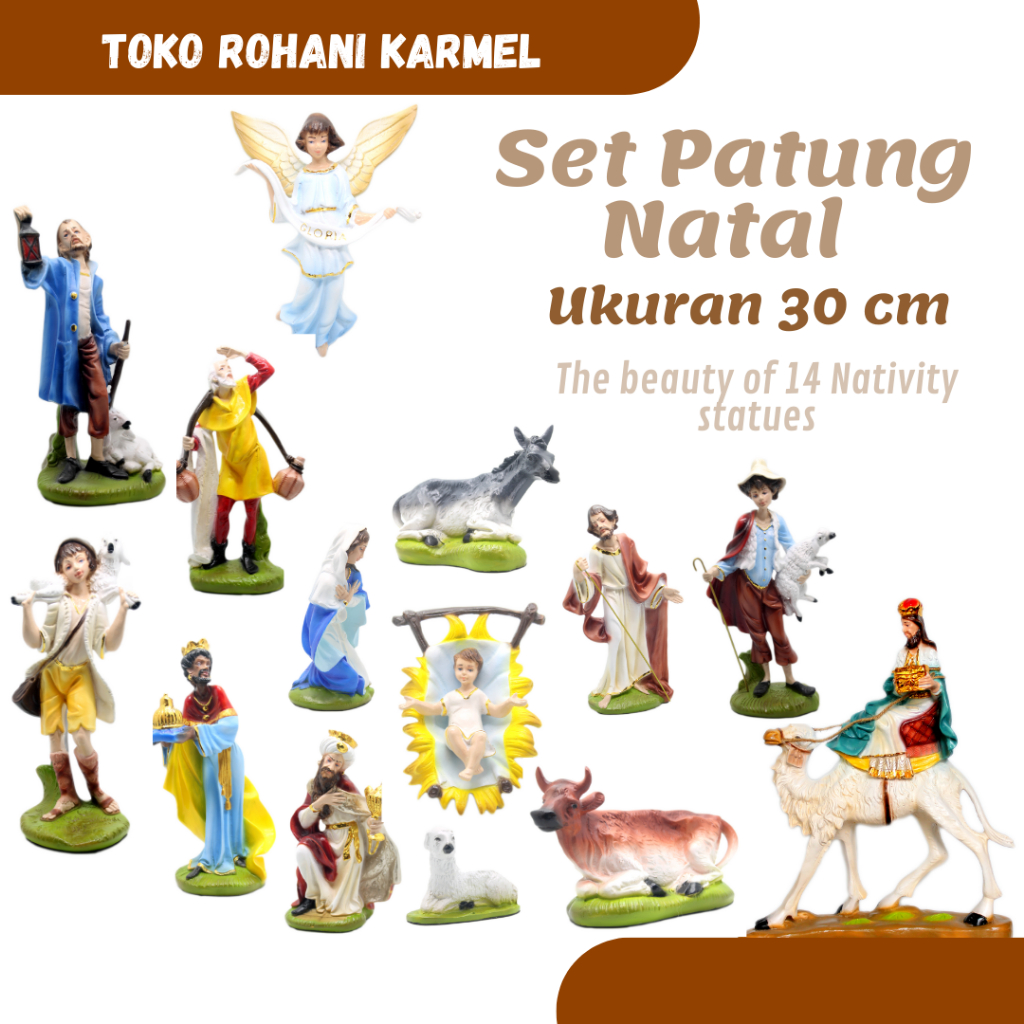 Jual SET PATUNG NATAL 30 CM / PATUNG BAYI YESUS / NATIVITY SCANE ...