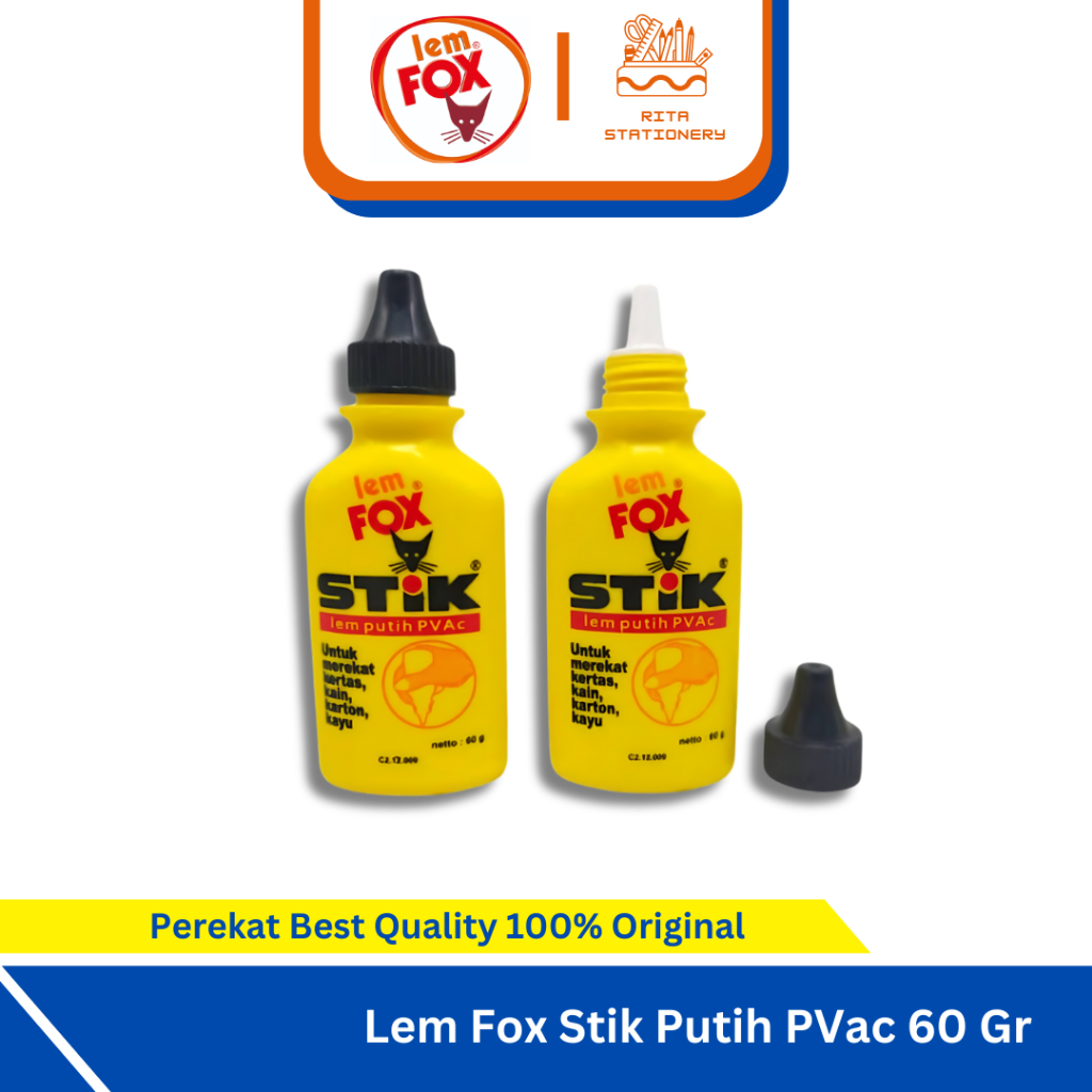 Jual Lem Fox Glue Stik Putih Cair PVAc 60 Gram - Satuan | Shopee Indonesia