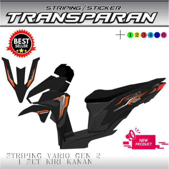 Jual STICKER STRIPING TRANSPARAN HONDA VARIO GEN 2 MOTIF BARU LIS ...