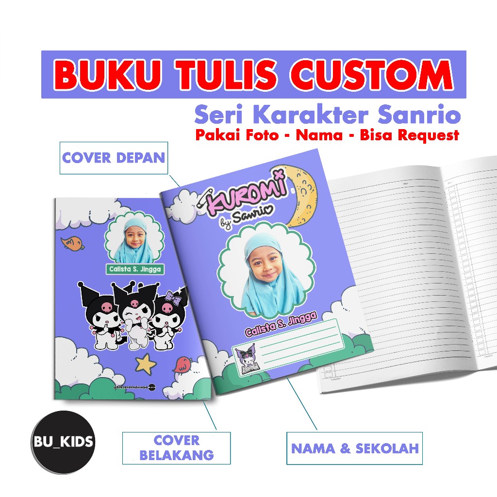 Jual Buku Tulis Custom Nama Dan Foto Anak Buku Tulis Sekolah Sidu ...