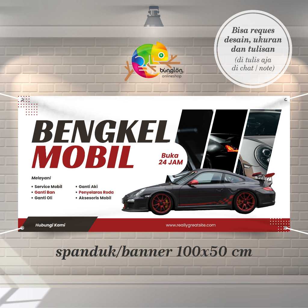 Jual Cetak Spanduk Banner Bengkel Mobil | Shopee Indonesia