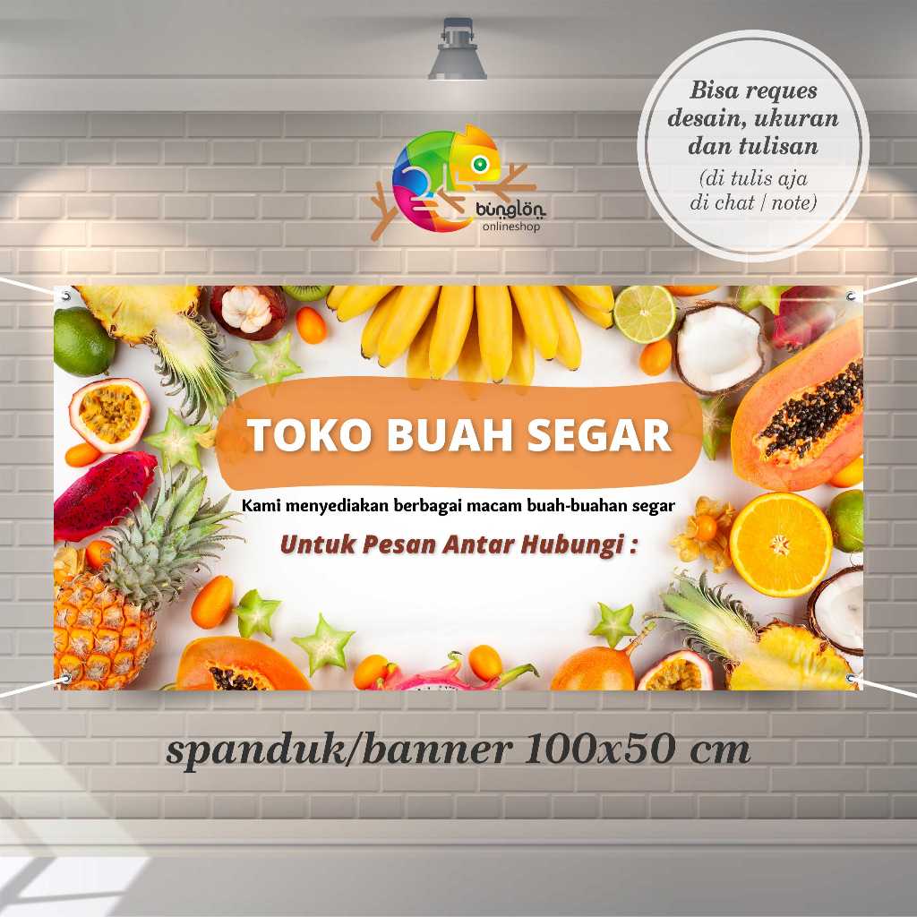 Jual Cetak Spanduk Banner Orange Kreatif Toko Buah Segar Promosi ...