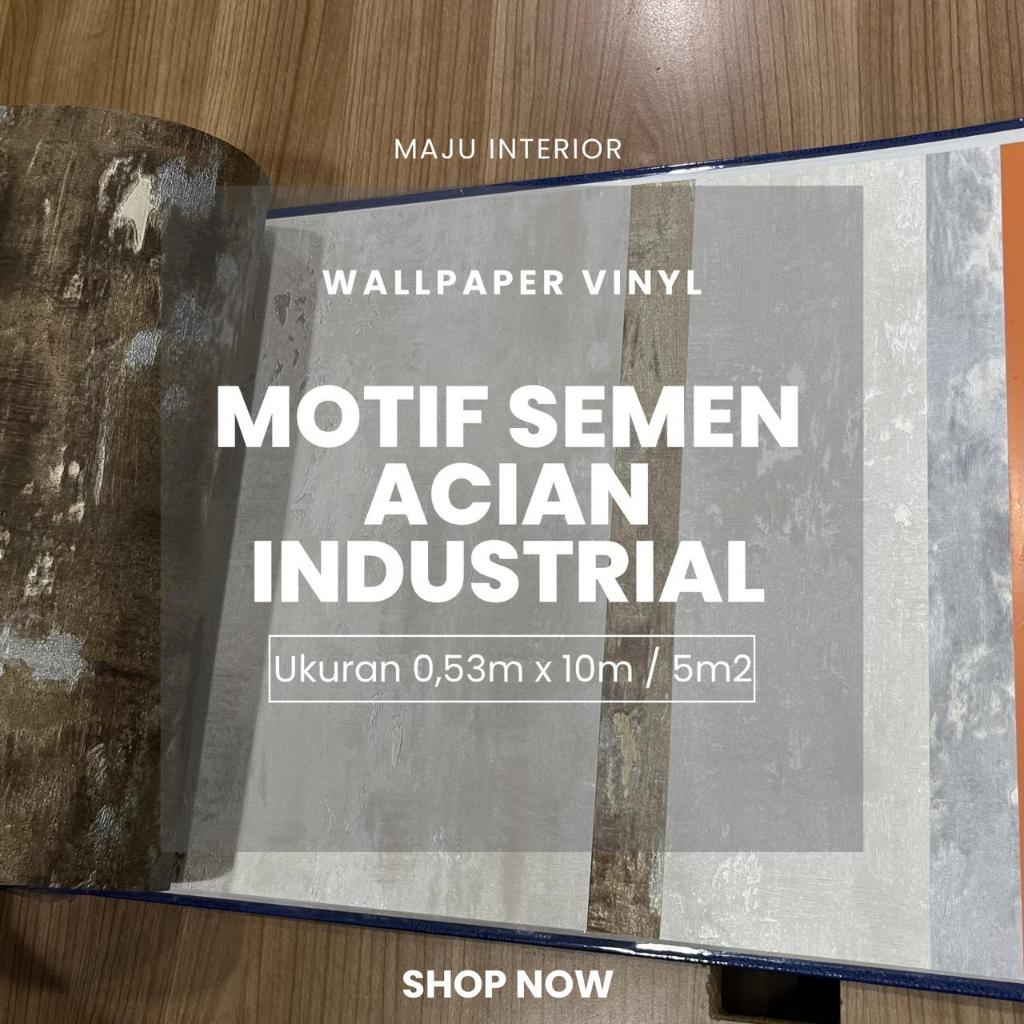 Jual Wallpaper Dinding Industrial Semen Acian Abstrak Modern Abu Beige ...