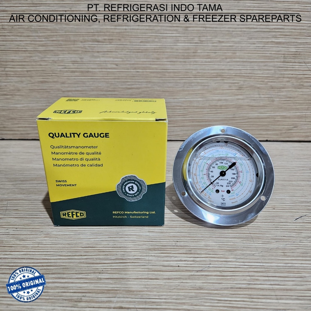 Jual LOW PRESSURE GAUGE OIL REFCO MR-205 DS~ Payung BACK - METERAN WITH OIL | Shopee Indonesia